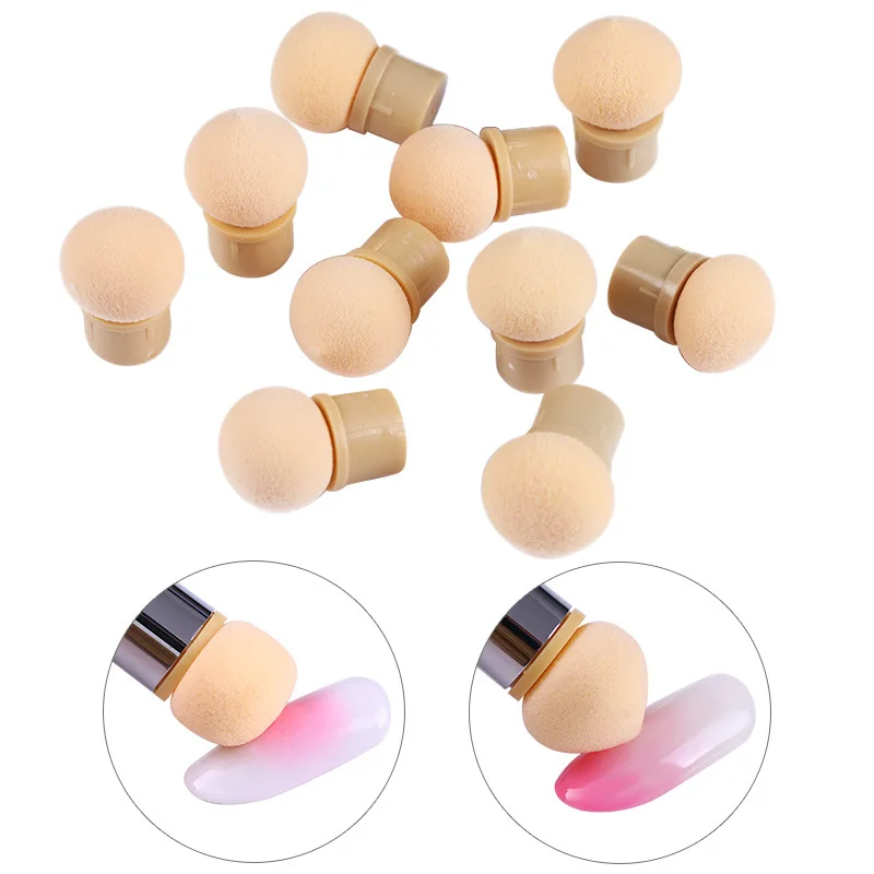 Round-Sharp-Head-Sponge-Heads-Replacement-Nail-Art-Gel-Polish-Color ...
