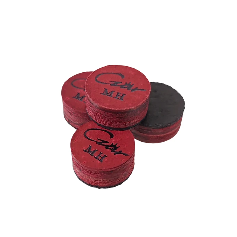 14mm-Cue-Tip-Medium-Hard-Pool-Cue-Tips-6-Layer-Leather-Red-Tips ...