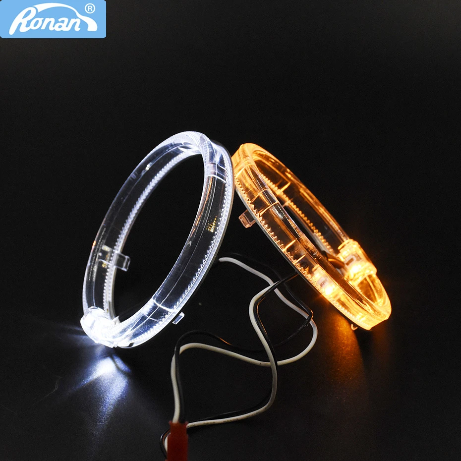 RONAN 2pcs 80MM 95MM LED Light Guide Optic Angel Eyes DRL Halo Ring ...