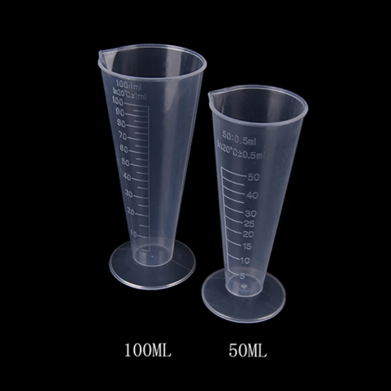 1PCS 50ml/100ml Plastic Transparent Measuring Cup Labs Graduated ...
