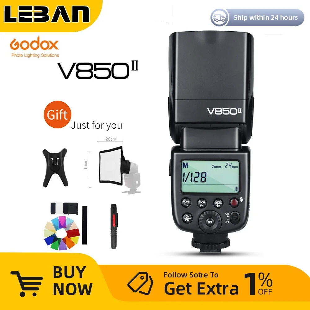 Godox-V850II-Camera-Flash-Built-in-2-4G-GN60-Wireless-X-System-Li-ion ...