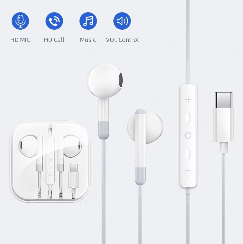 Type-C-3-5mm-Headset-Stereo-Music-Earbud-Wired-Headphones-With-MIC-DAC ...