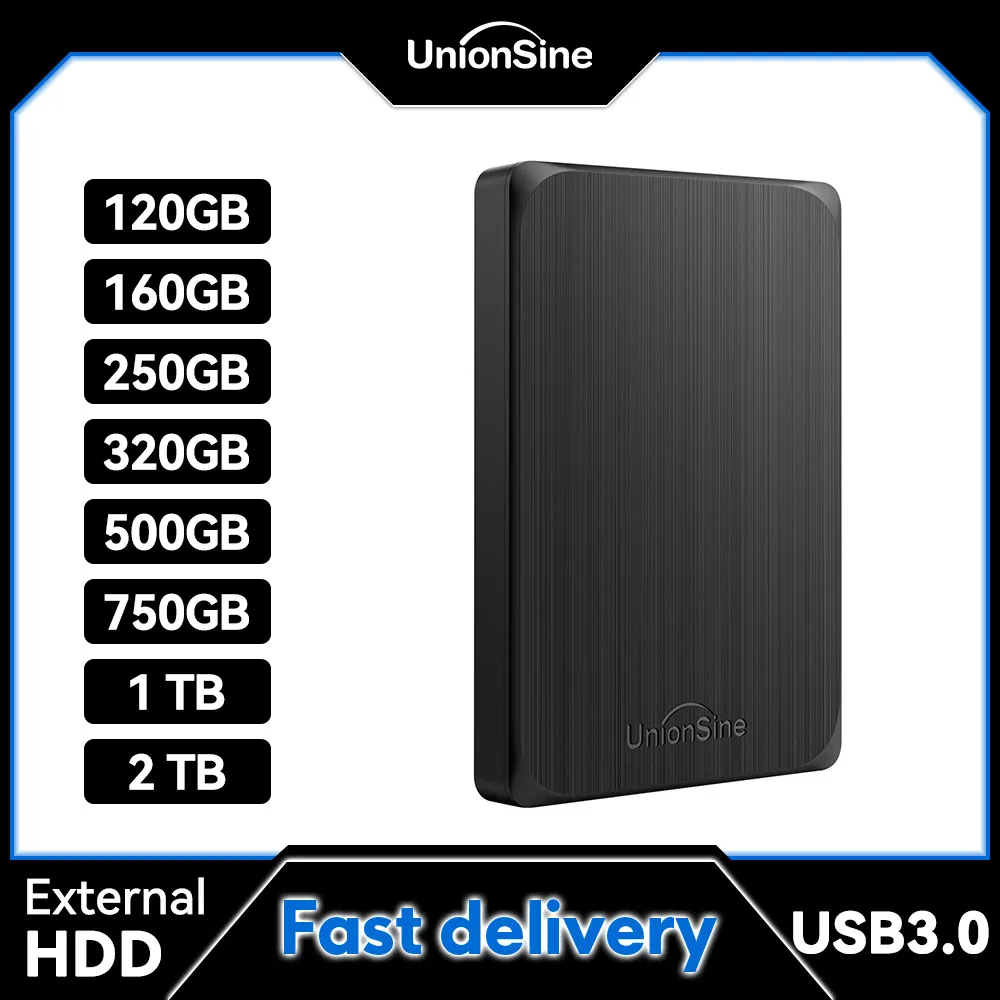UnionSine 외장 하드 드라이브 2.5 "HDD 320gb/500gb/1tb USB3.0 외장 하드 디스크 스토리지, 데스크탑/노트북/맥북 호환 가능 ...