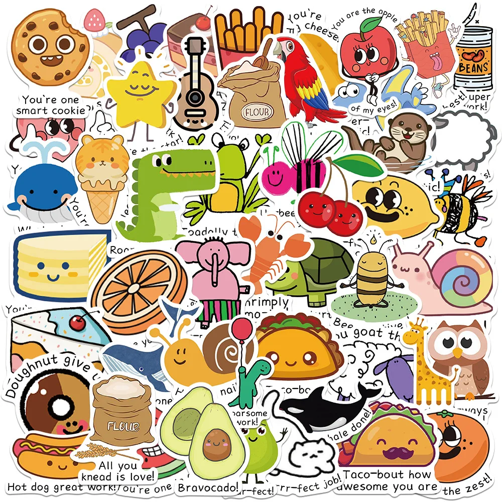 50-100pcs-Punny-Rewards-Stickers-Cute-Classroom-Inspiration-Words ...