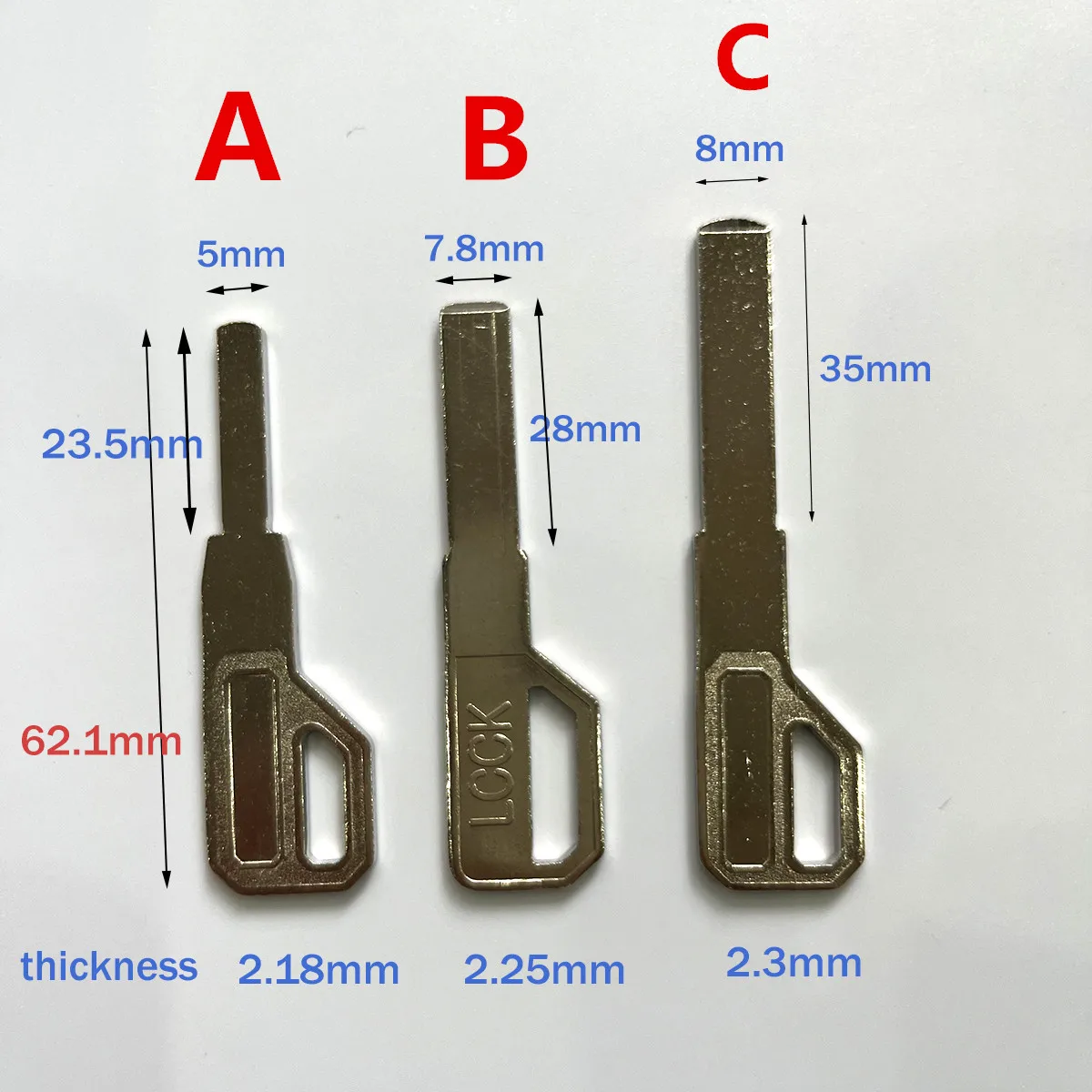 10PCS Key embryo fingerprint lock password lock super D key blank ...
