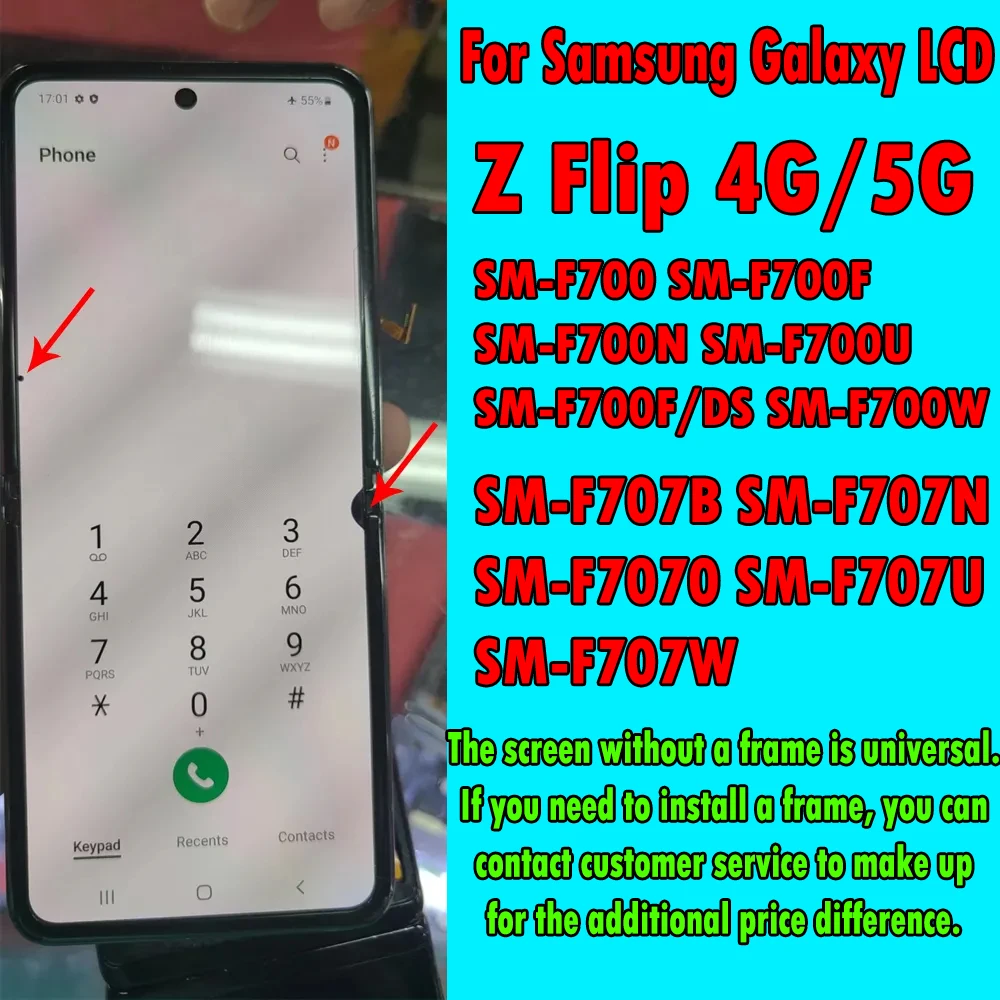 AMOLED-With-Defect-LCD-For-Samsung-Z-Flip-F700-F7000-F700U-LCD-Display ...