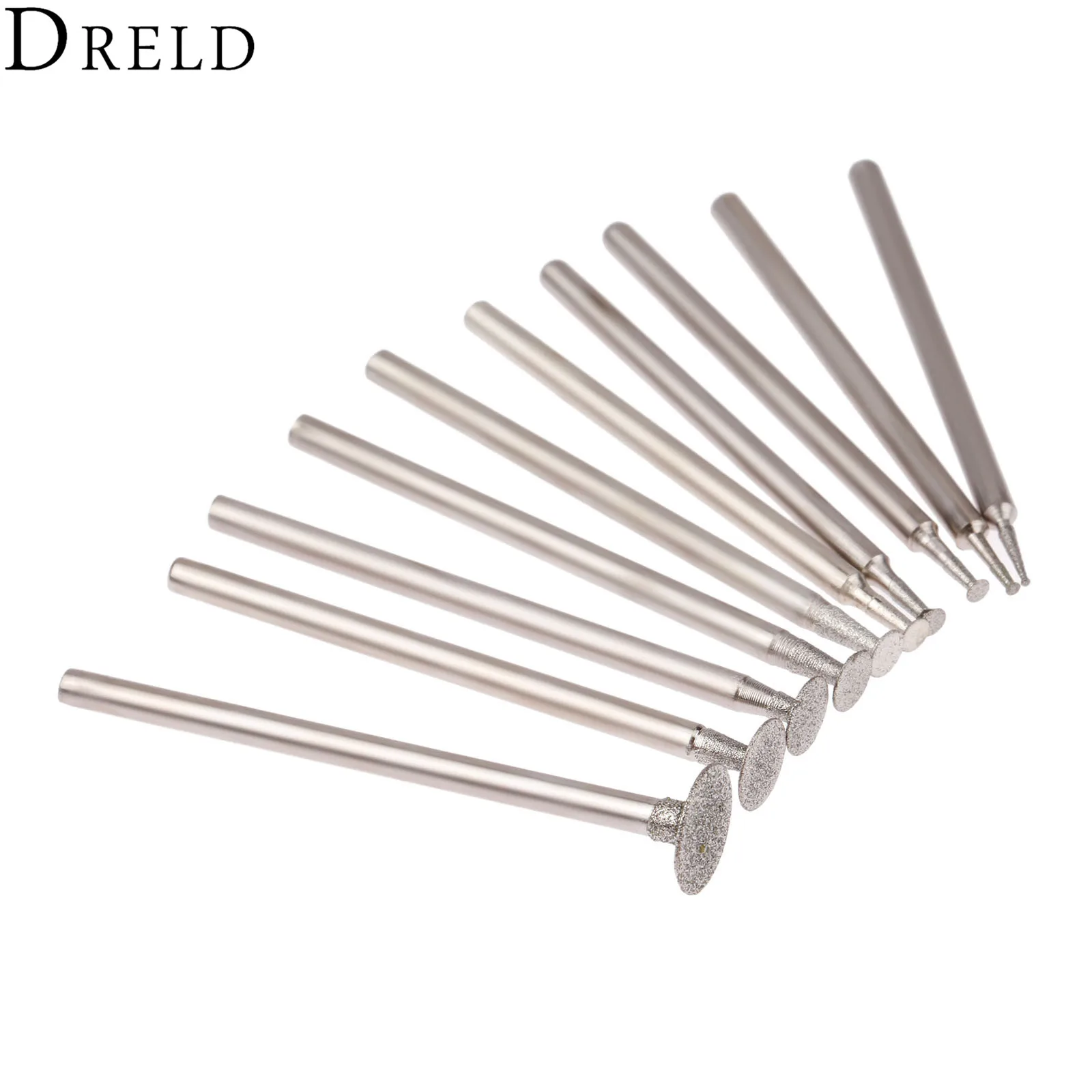 DRELD 10Pcs Dremel Accesories 2.35mm Shank Diamond Mounted Point ...