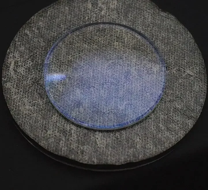 1.2mm Edge Thickness Double Domed Mineral Watch Crystal Blue Hue Round ...