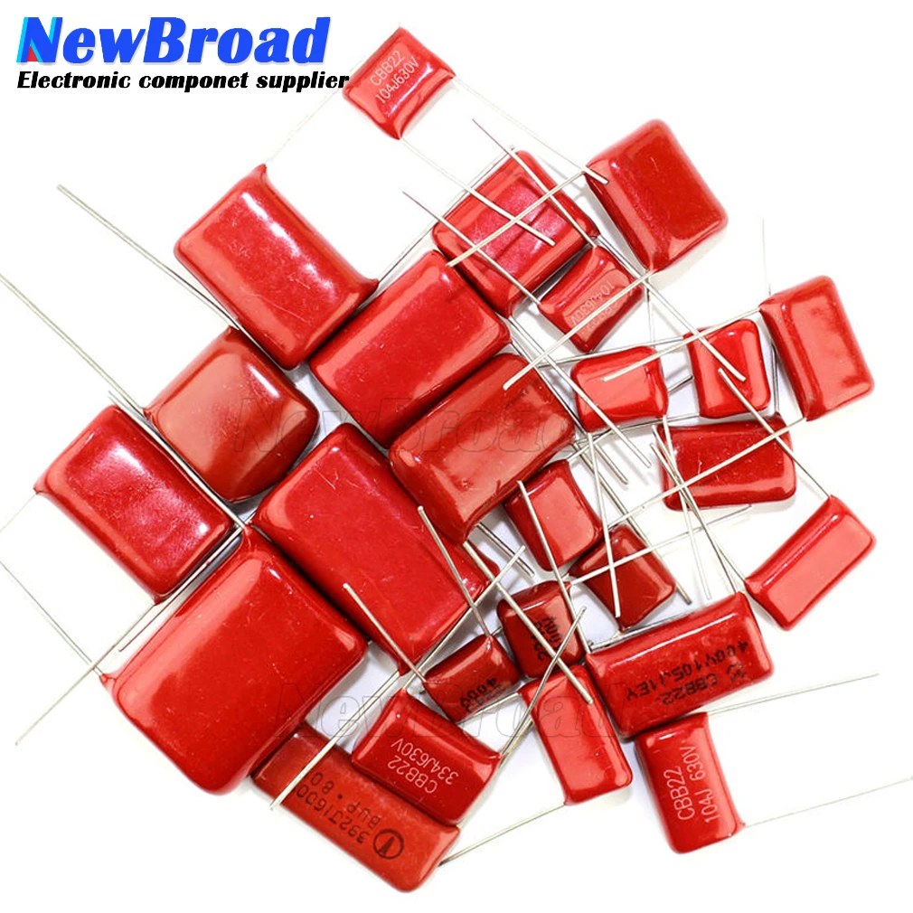 10pcs 63v 100v 250v 400v 630v Cbb Polypropylene Film Capacitor 101j ...