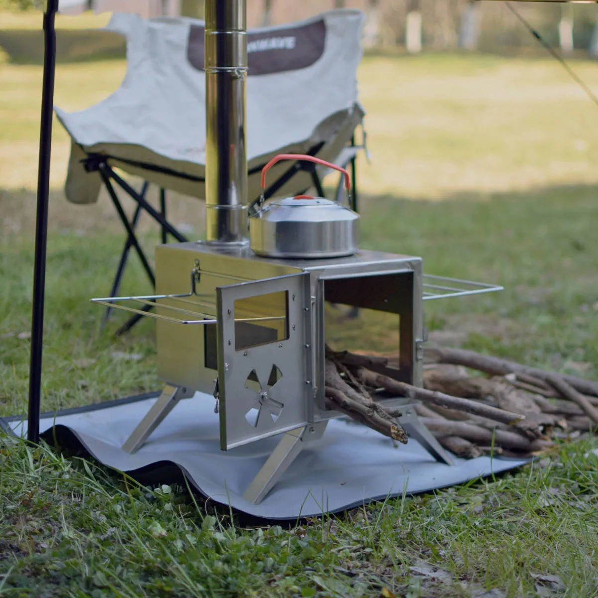 Camping-Tent-Stove-With-Chimney-Collapsible-Wood-Burning-Stove ...