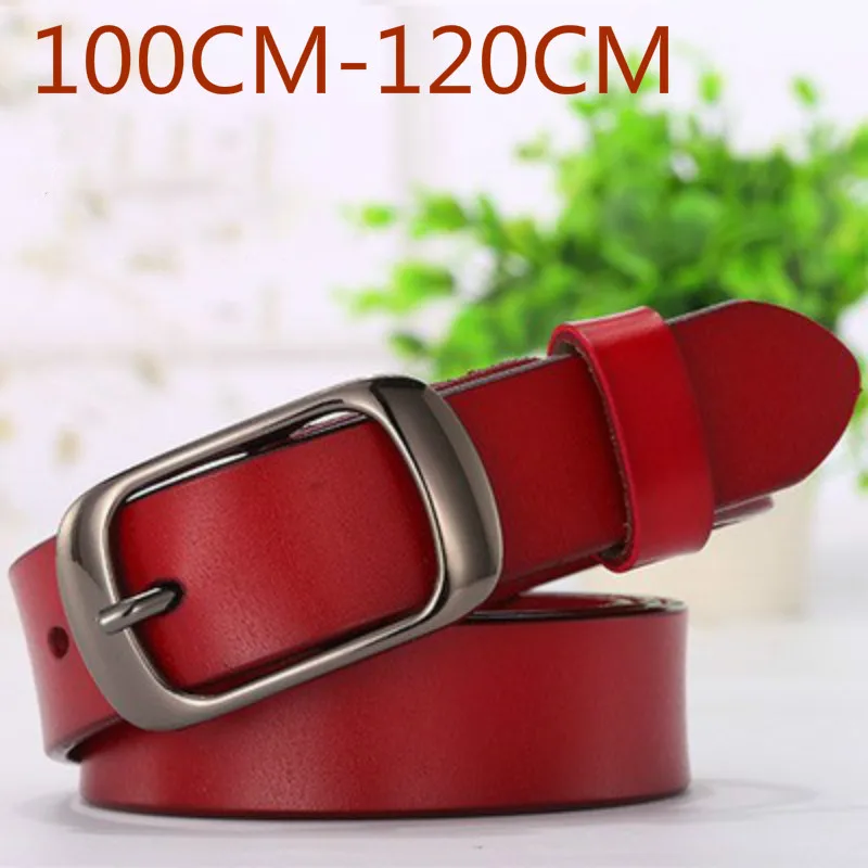 2023-100-120cm-Women-Genuine-Leather-Belt-Pure-Color-Black-Brown-Wine ...