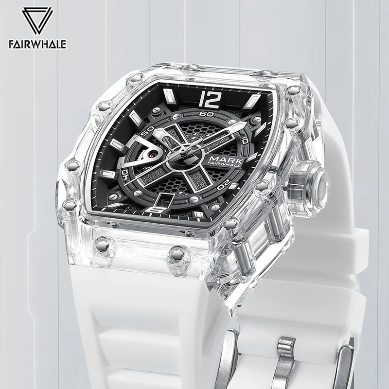 Mark-Fair-whale-Sport-M-nner-Uhr-Mode-Persenning-transparent-Geh-use ...