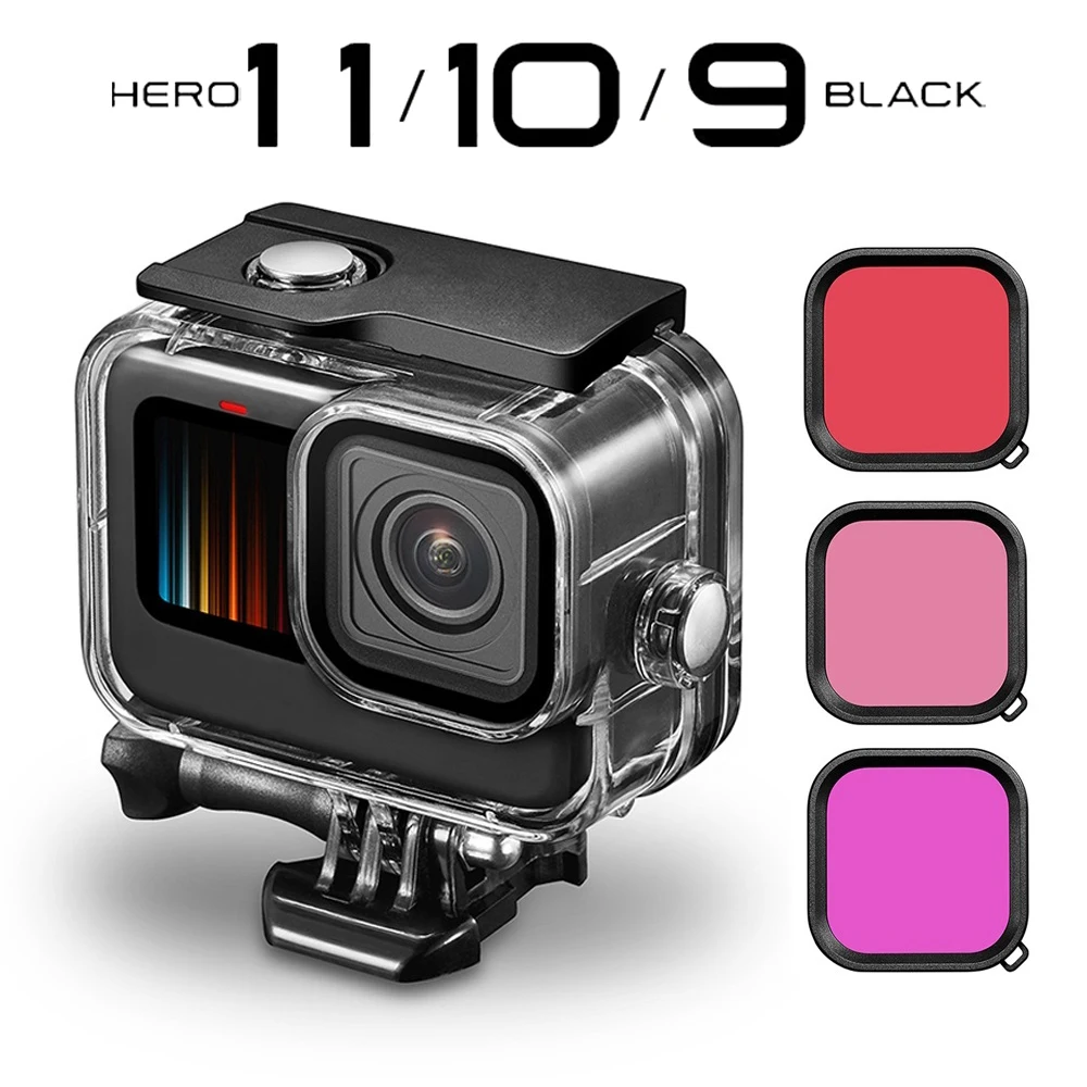 GoPro Hero 11 10 9 Black Waterproof Case Housing Diving Protective Underwater Dive Cover 60M For ...