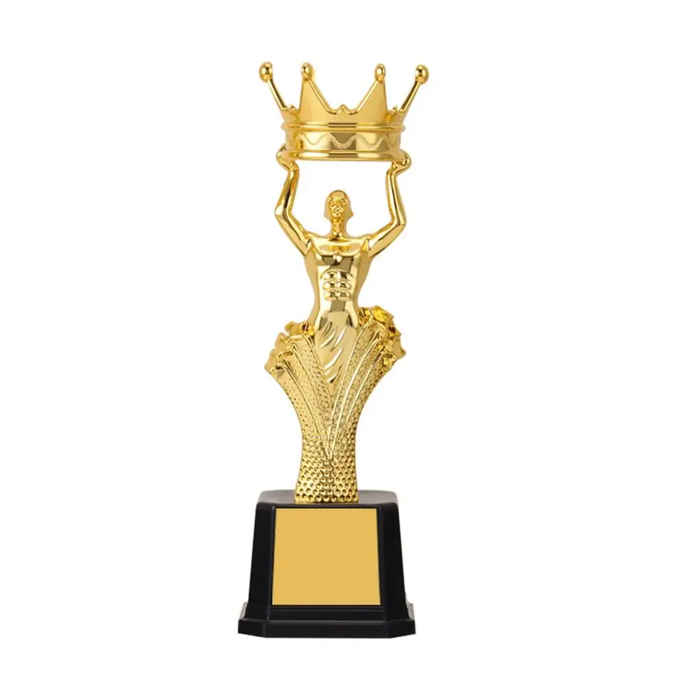 Golden Award Trophy Crown Football Small Gold Statue Plastic Singing ...