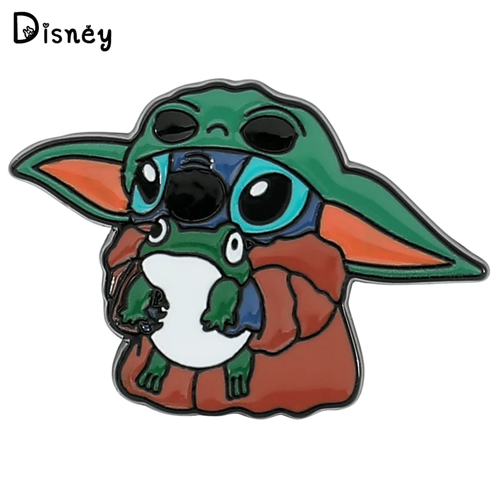 Disney-Stitch-Wear-Yoda-Clothing-Hug-Frog-Enamel-Brooch-Cute-Cartoon ...