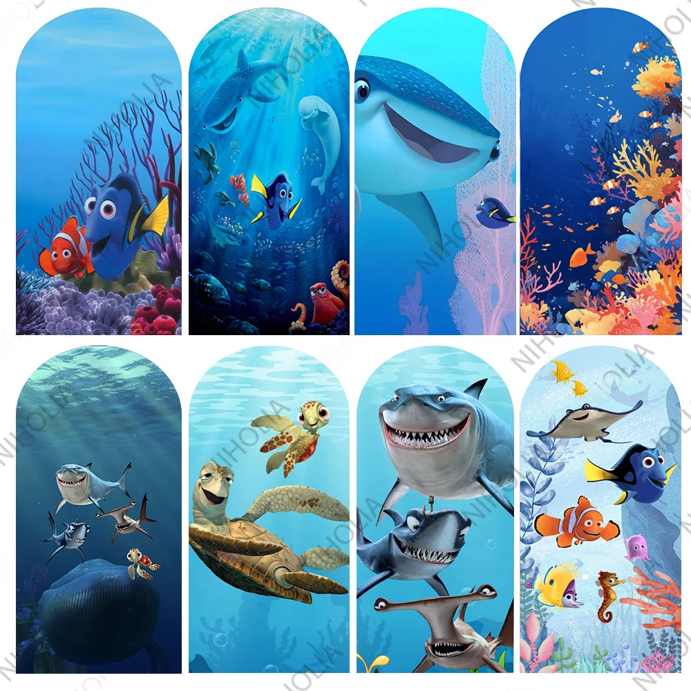 Finding Nemo Photo Backdrop Arch Covers Kids Birthday Party Baby Shower ...