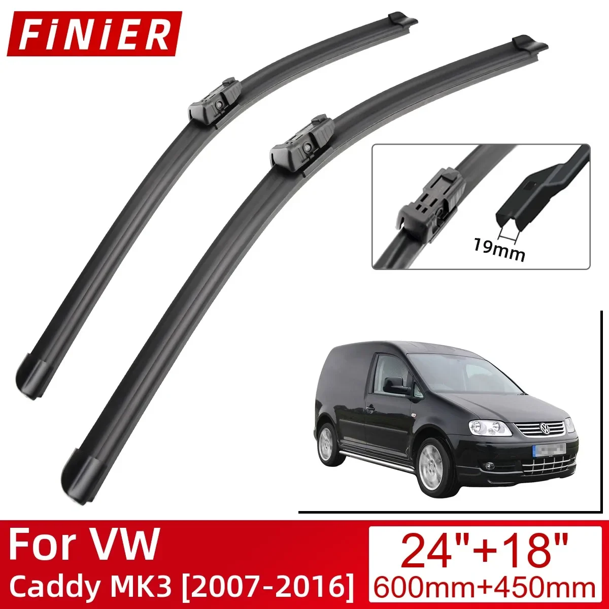 For-VW-Caddy-MK3-2007-2016-Car-Accessories-Front-Windscreen-Wiper-Blade ...