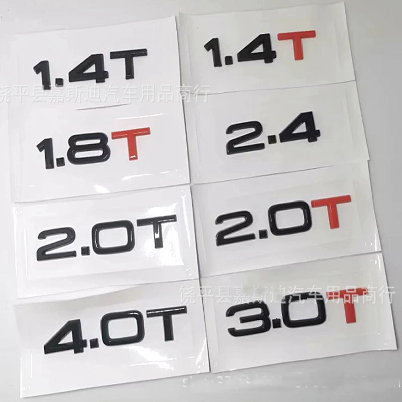 Car-Emblem-Trunk-Badge-Sticker-For-Audi-Bright-Glossy-Black-1-8T-2-0T-2 ...