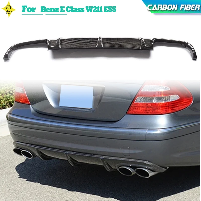 Carbon-Fiber-Rear-Bumper-Diffuser-Lip-for-Mercedes-Benz-E-Class-W211 ...