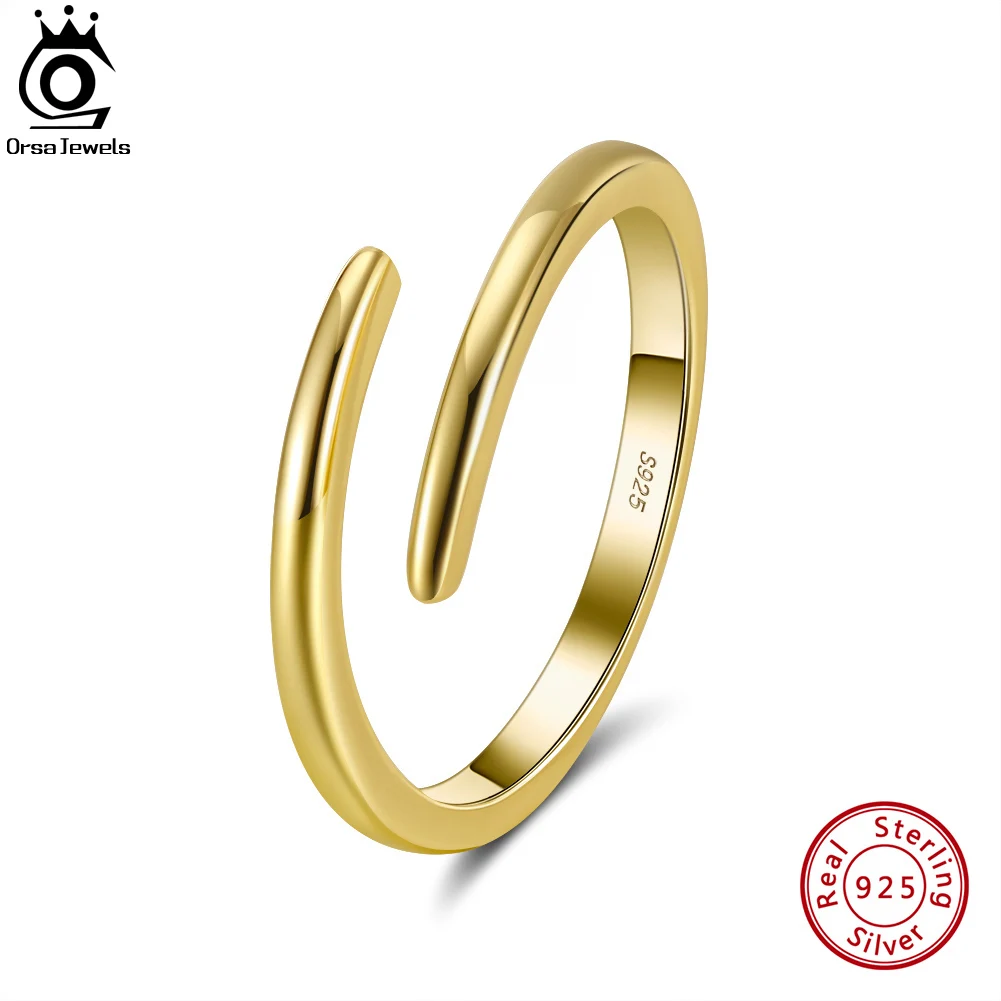 ORSA JEWELS 925 Sterling Silver Stackable Geometric Open Rings for ...