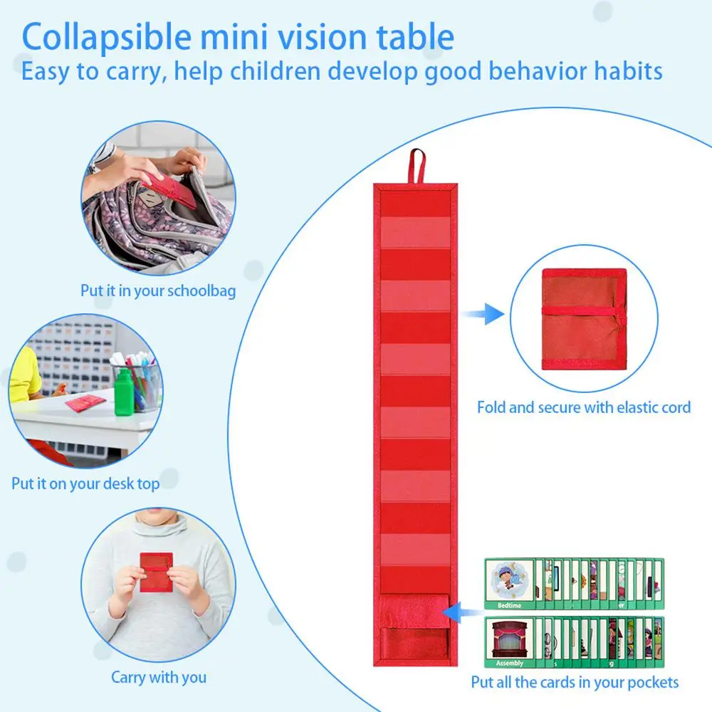 Visual Schedule Chart Mini Travel Schedule Pocket Chart Bedtime Routine ...