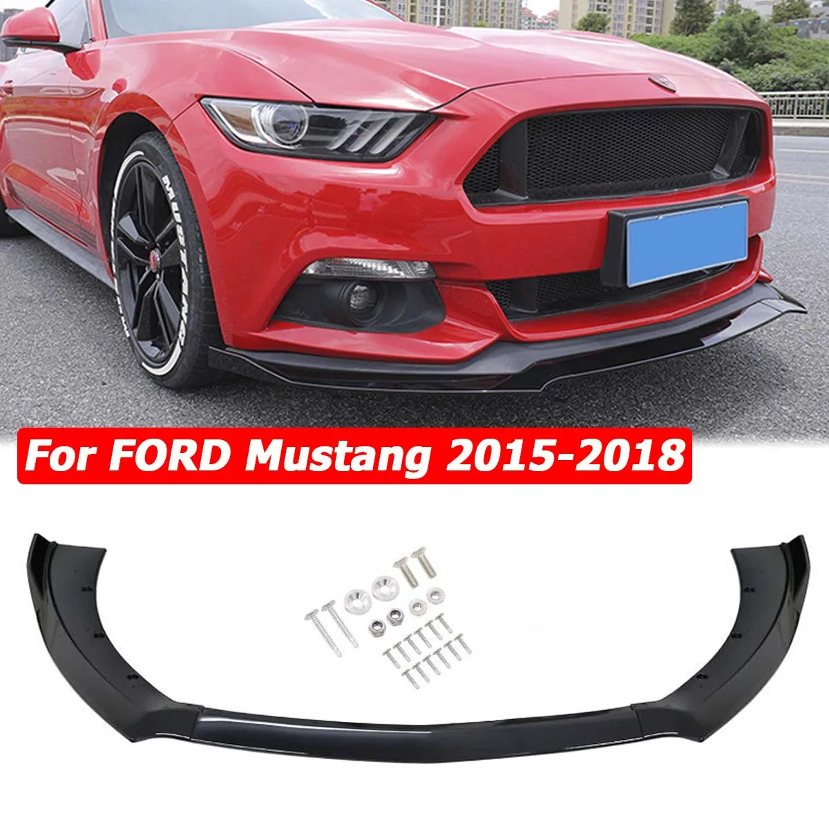 For Ford Mustang 2015 2016 2017 2018 Front Bumper Lip Spoiler Side ...