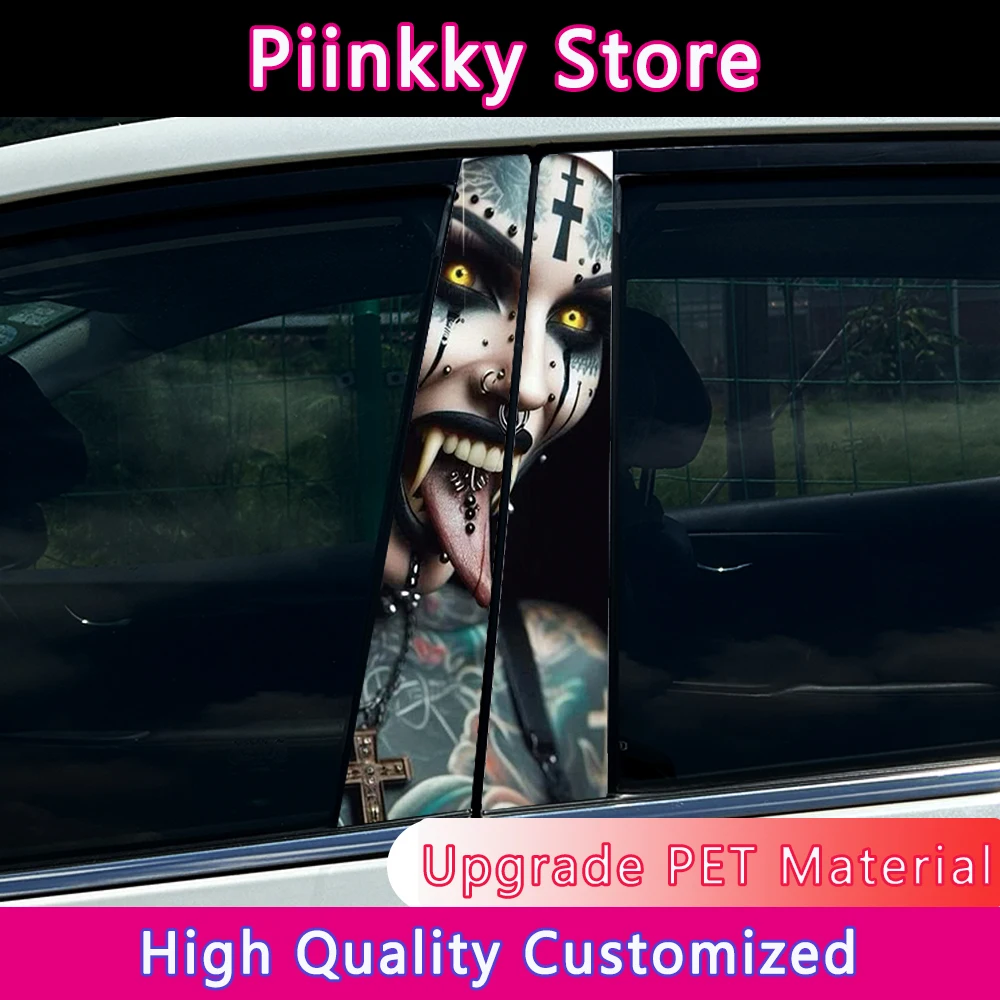 Gothic Nun Sister Auto B-pillar Stickers Car Center Column Halloween ...