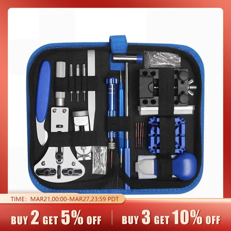 147-piece Watch Repair Tool Set Disassembly Home Use Metal Combination Pack Watch Remover Tool ...