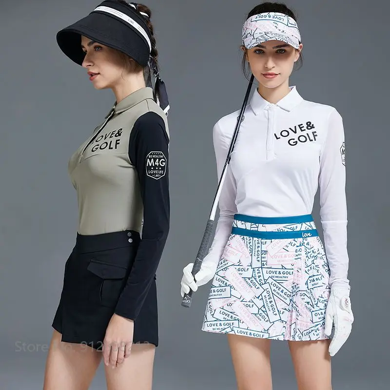 Love Golf Women Long Sleeve Sunscreen Golf Shirt Printed High Waist ...