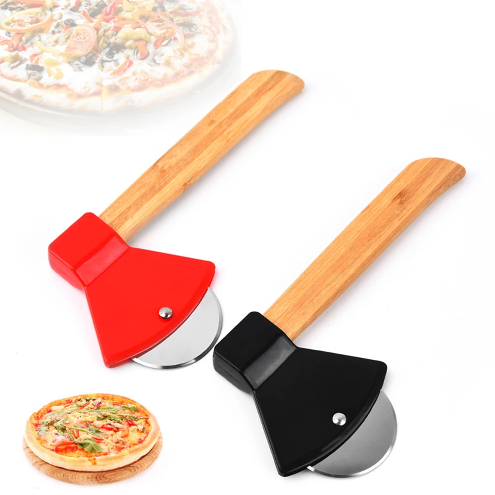Pizza-Cutter-Wheel-with-Bamboo-Handle-Stainless-Steel-Axe-Shaped-Pizza ...