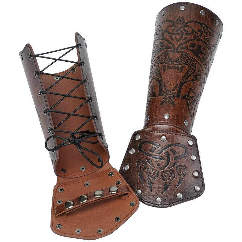 Hand-Armor-Bracer-Leather-Medieval-Vikings-Celtic-Costume-Arm-Guard ...