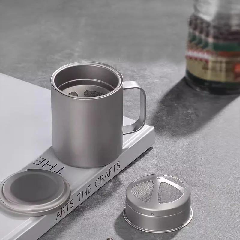 380ml Coffee Filter Cup, Filter Free Paper, Double Layer Pure Titanium ...