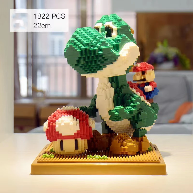 Desenhos animados Super Mario tijolo Yoshi Blocos Figuras Anime Mario ...