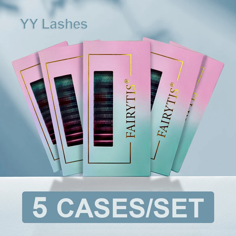 FAIRYTIS YY Lashes 5pcs Eyelash Extensions C/D/CC/DD Curl Y shaped ...