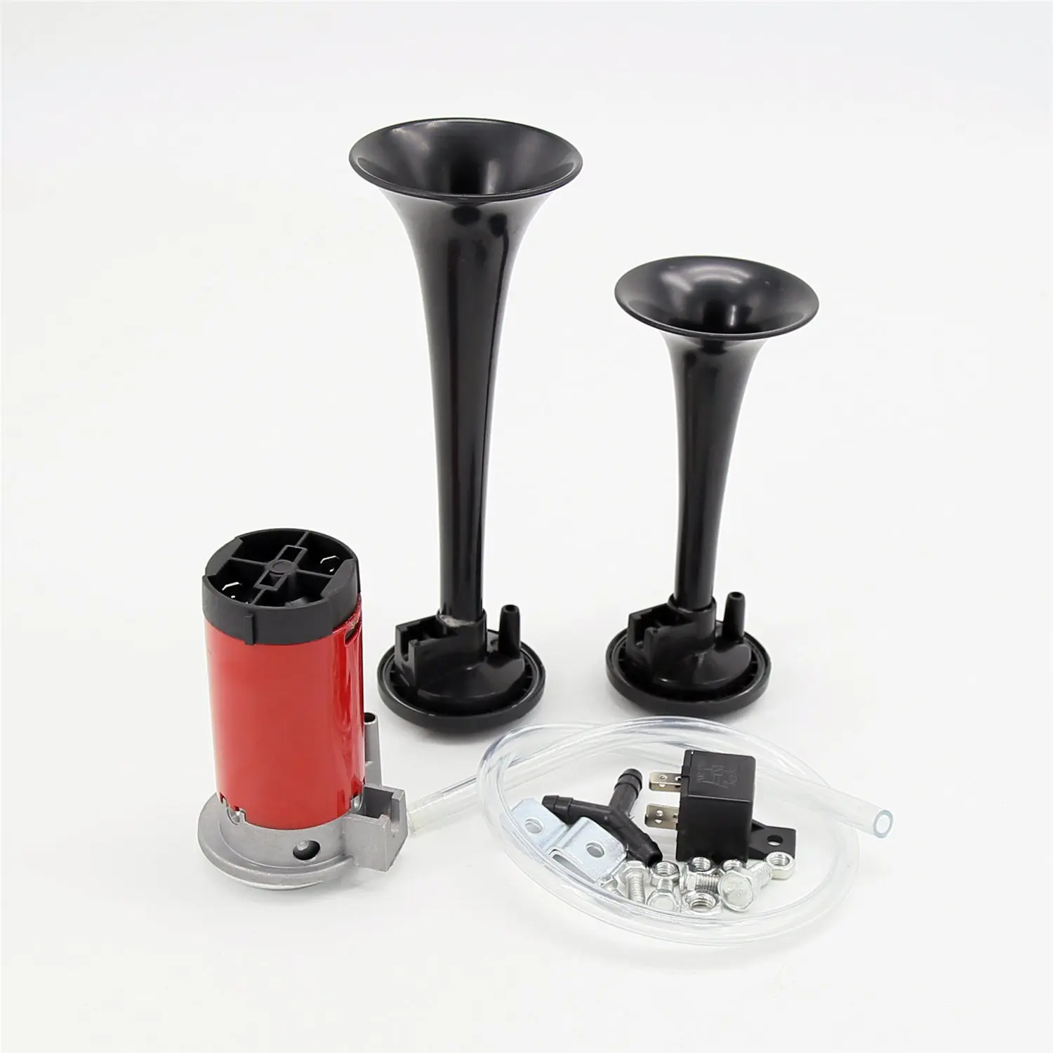 12V Dual Trumpet Air Horn Kit - 130DB Loud For Car, Truck, Boat, Train ...