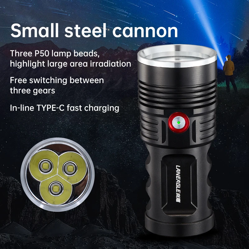 Lanying-new-small-steel-gun-LED-flashlight-super-bright-flashlight-3 ...