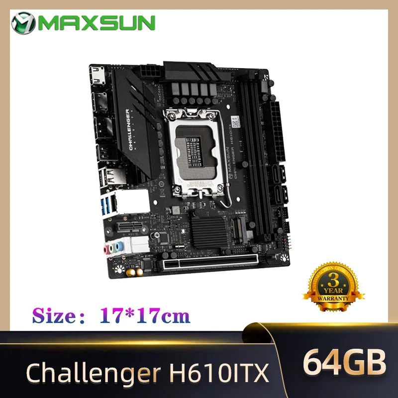 MAXSUN MS Challenger H610 ITX เมนบอร์ดคอมพิวเตอร์รองรับ Intel 12th CPU 12100/12400F/12400 (INTEL ...