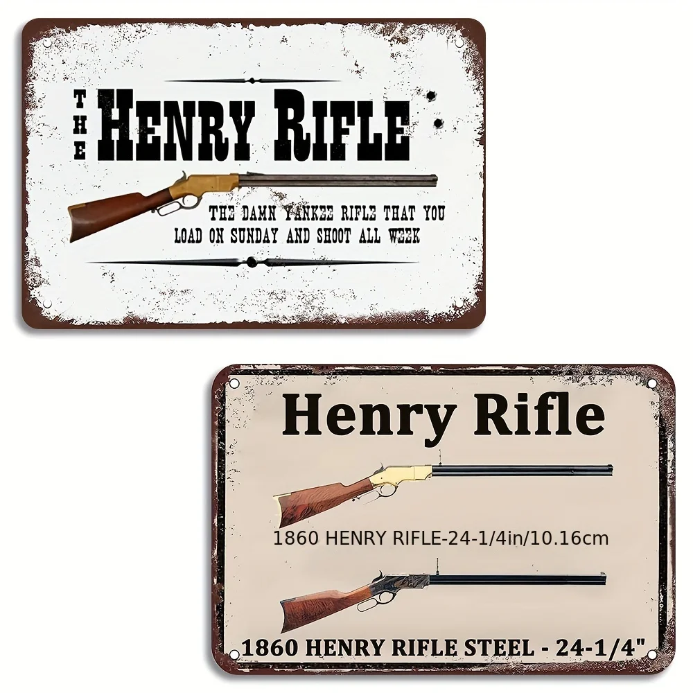 Metal-Vintage-Tin-Signs-Henry-Rifle-Retro-Fun-Decorative-Wall-Decor ...