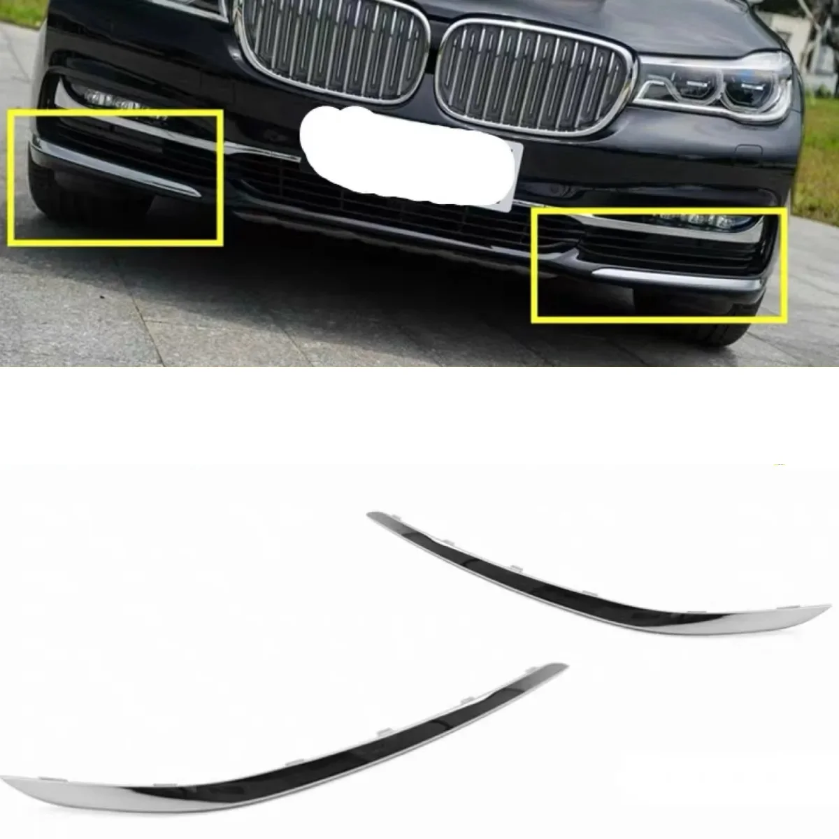 Front-bumper-trim-strip-For-BMW-7-Series-G12-730Li-740-750-2016-2017 ...