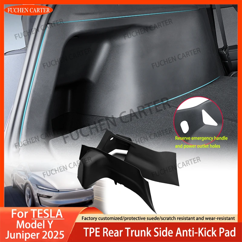 For Tesla Model Y Juniper 2025 TPE Rear Trunk Side Anti-Kick Pad Full ...