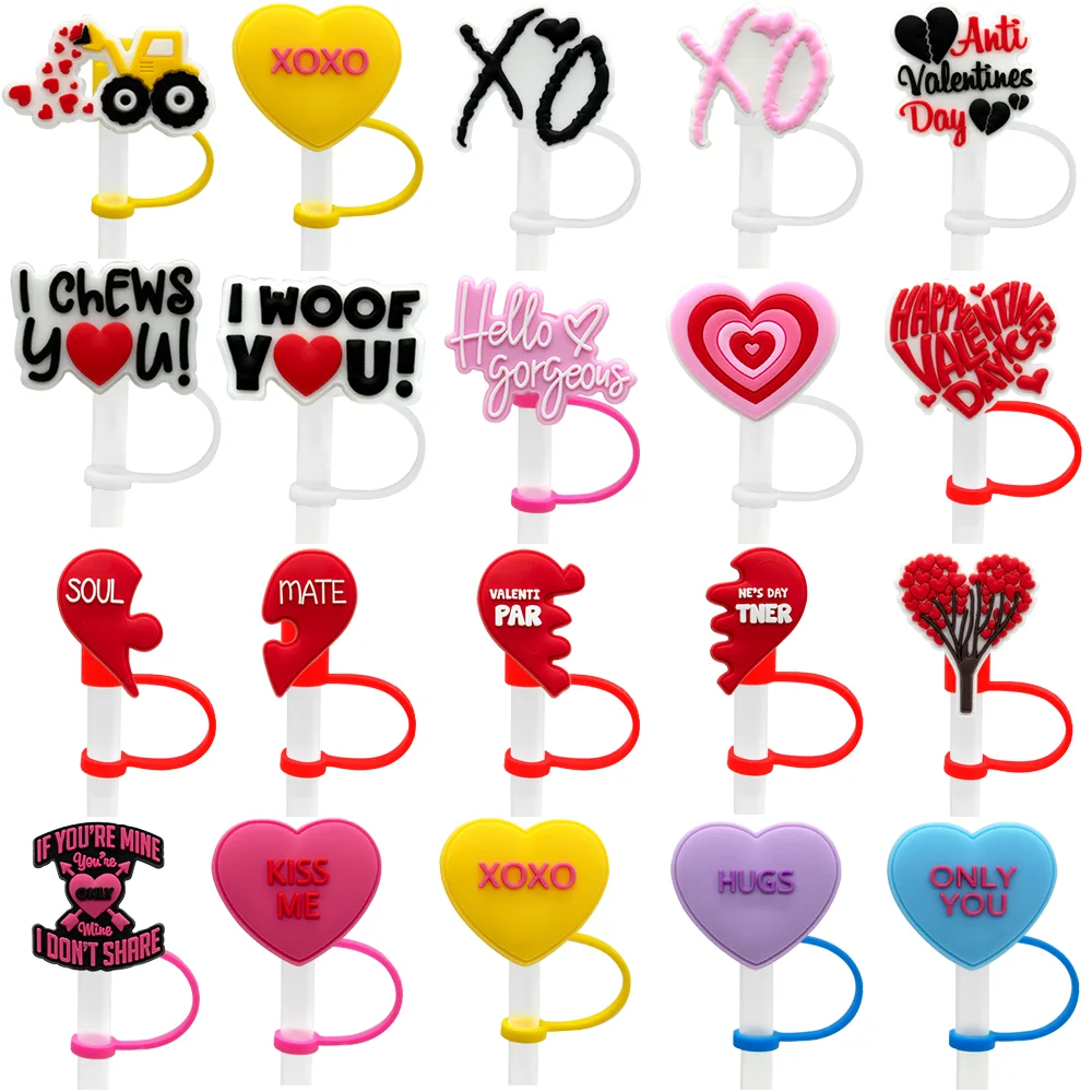 10PCS-Colorful-Heart-Silicone-Straw-Cover-for-Cup-Decoration-10mm-Hello ...