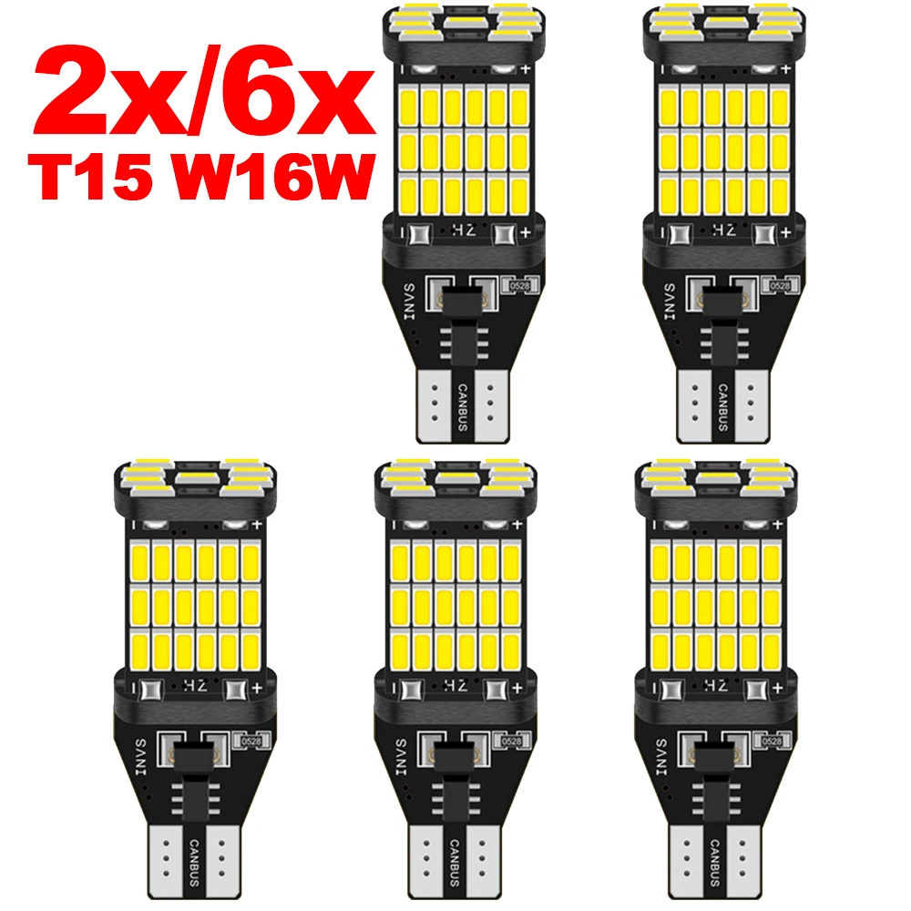 2-6PCS-T15-W16W-921-912-T16-T10-902-LED-Bulbs-High-Power-45pcs-4014SMD ...