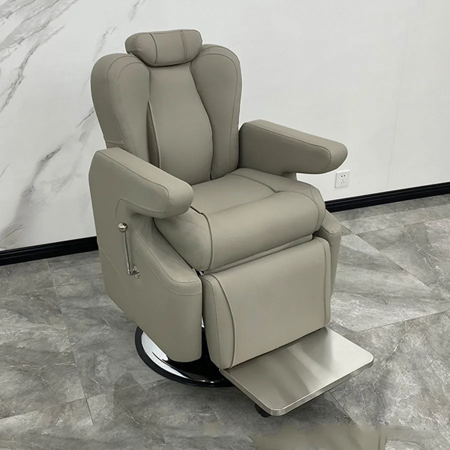 Hydrolic Barber Chair Standing Mat Massage Luxury Gray Silver Barber ...