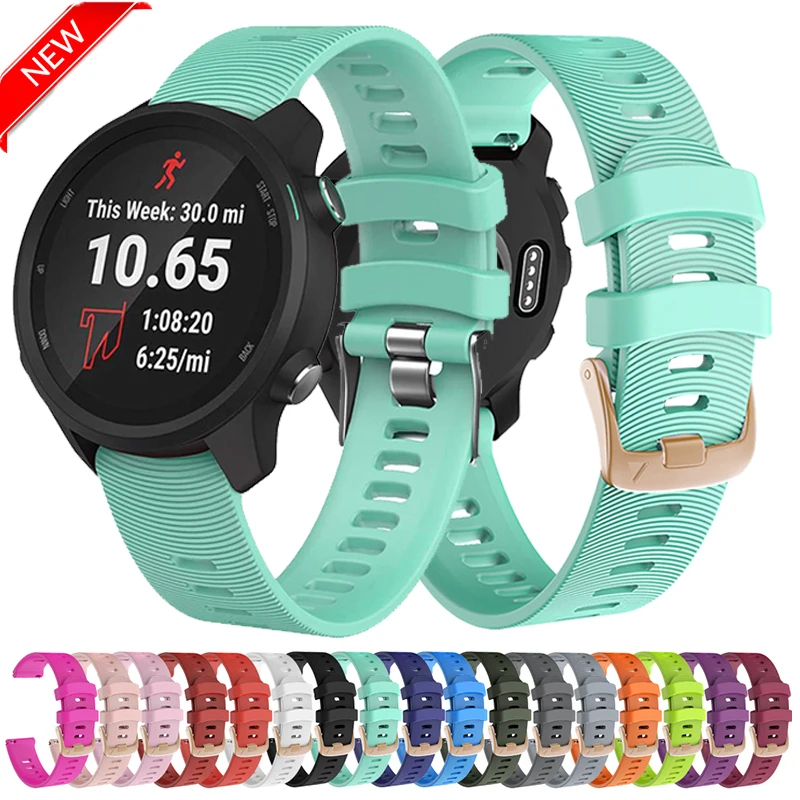 20mm-Silicone-Sport-Watch-Band-For-Garmin-245-Watch-Strap-Sports-For ...