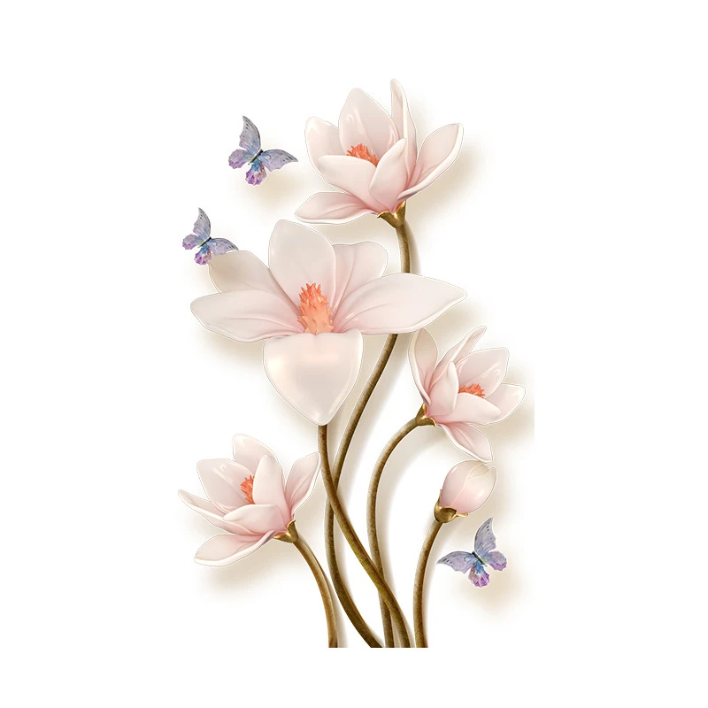 Chinese-Elegant-Flowers-And-Butterflies-Stickers-Self-adhesive ...