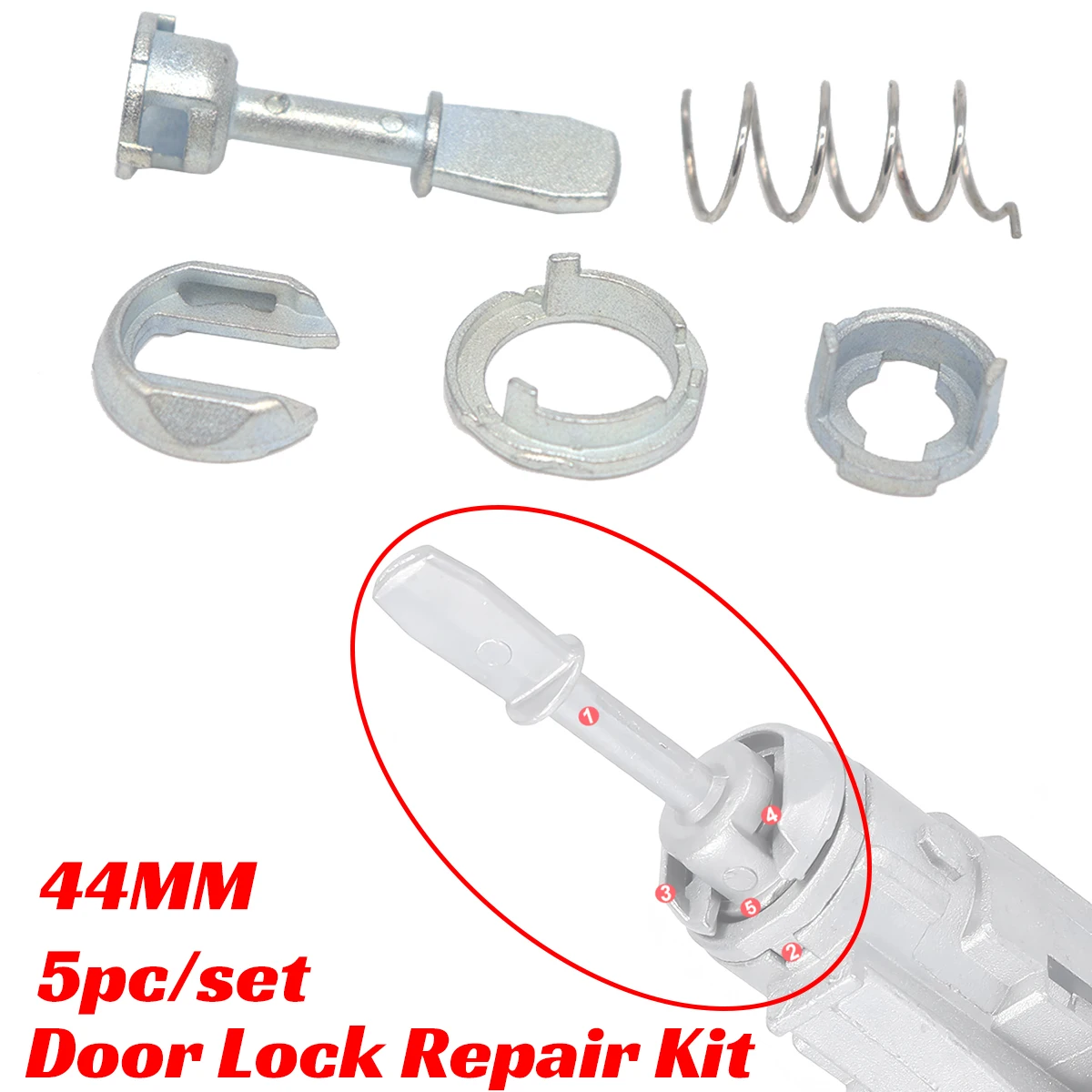 5pcs Car Front Door Handle Lock Cylinder Barrel Paddle Repair Kit Tool ...