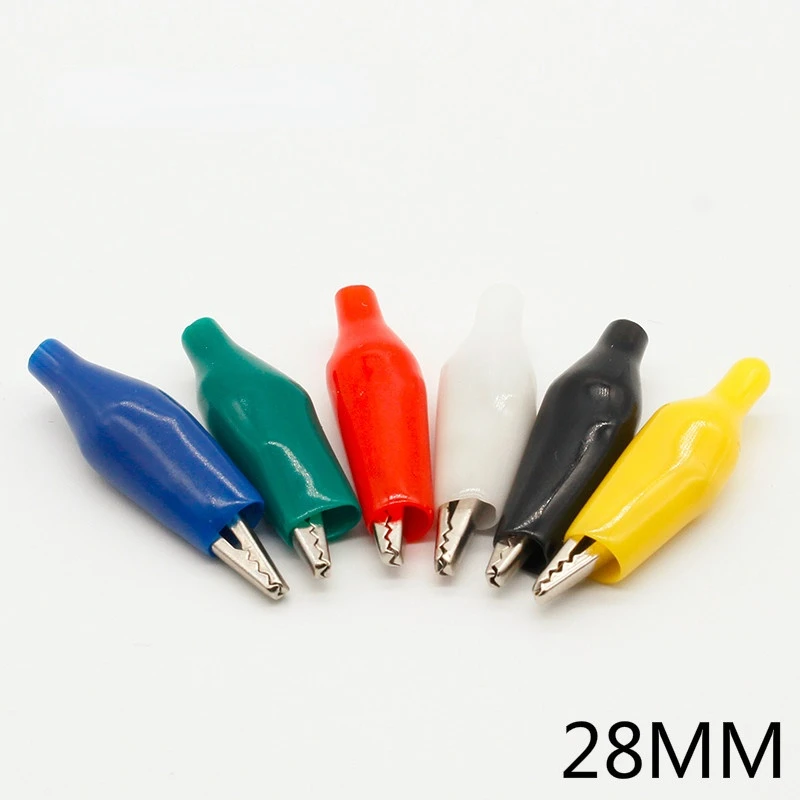 12pcs Insulation Metal Alligator Clip Electric Test 28mm Lead Colorful ...