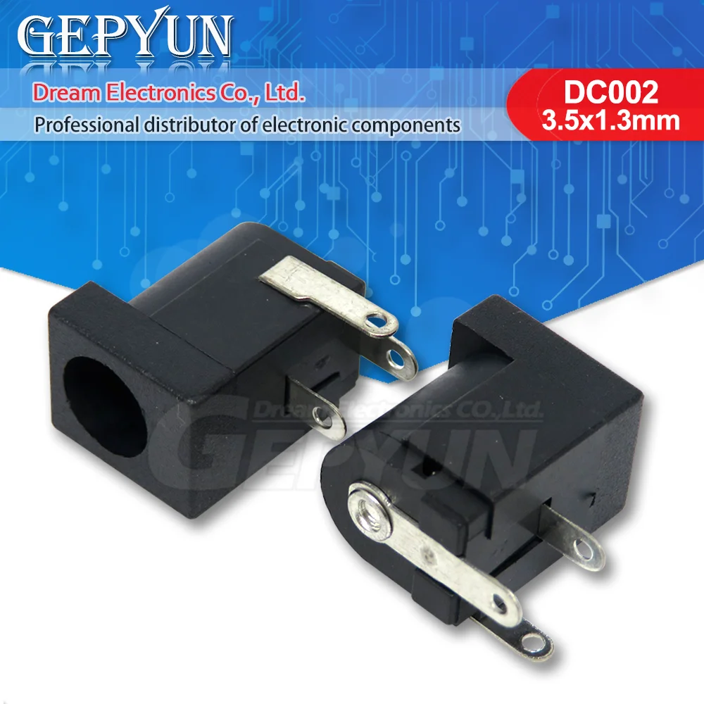 20Pcs-DC-002-3-5X1-3mm-Black-DC-Power-Jack-Socket-Connector-1A-30V ...
