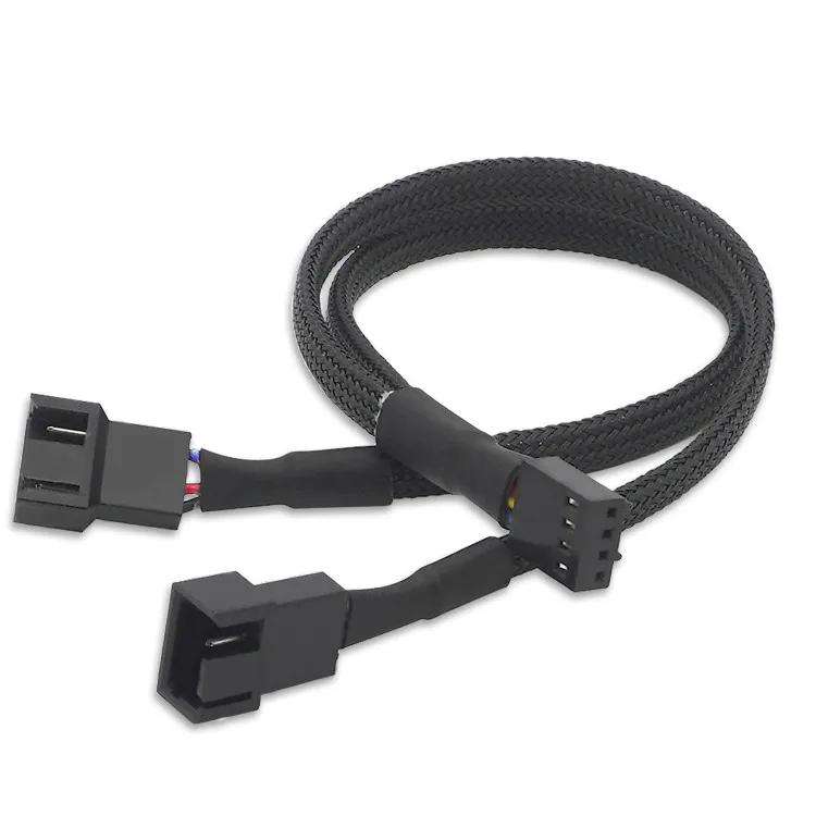 4PIN Black Mainboard Fans Cable Y Splitter PWM Fan Cable Line Computer ...