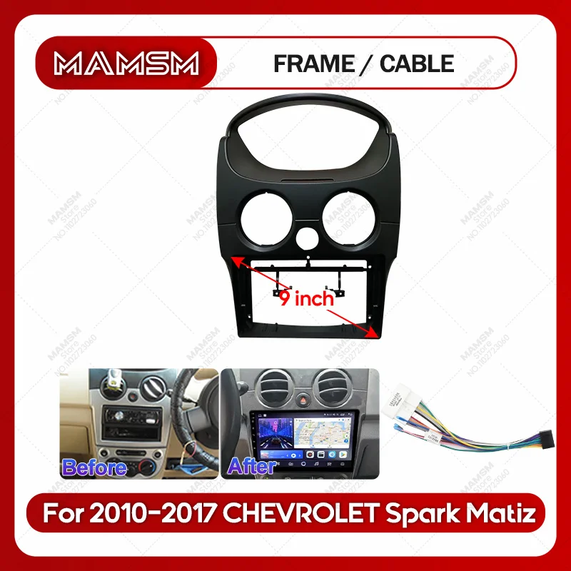 9 Inch For 2010-2017 CHEVROLET Spark Matiz Car Radio Fascias Android ...